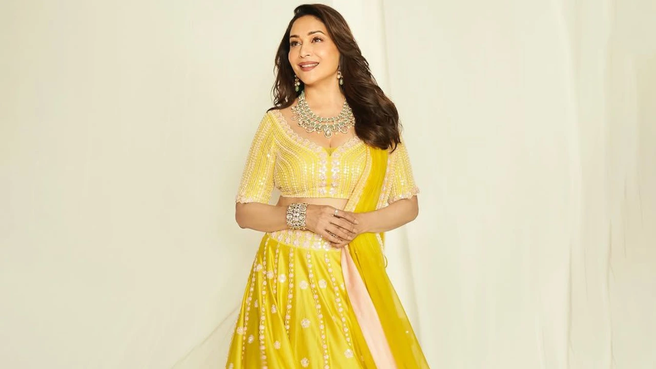 Madhuri Dixit Embraces Basant Panchami in a Stunning Yellow Lehenga - Jay-Ho!