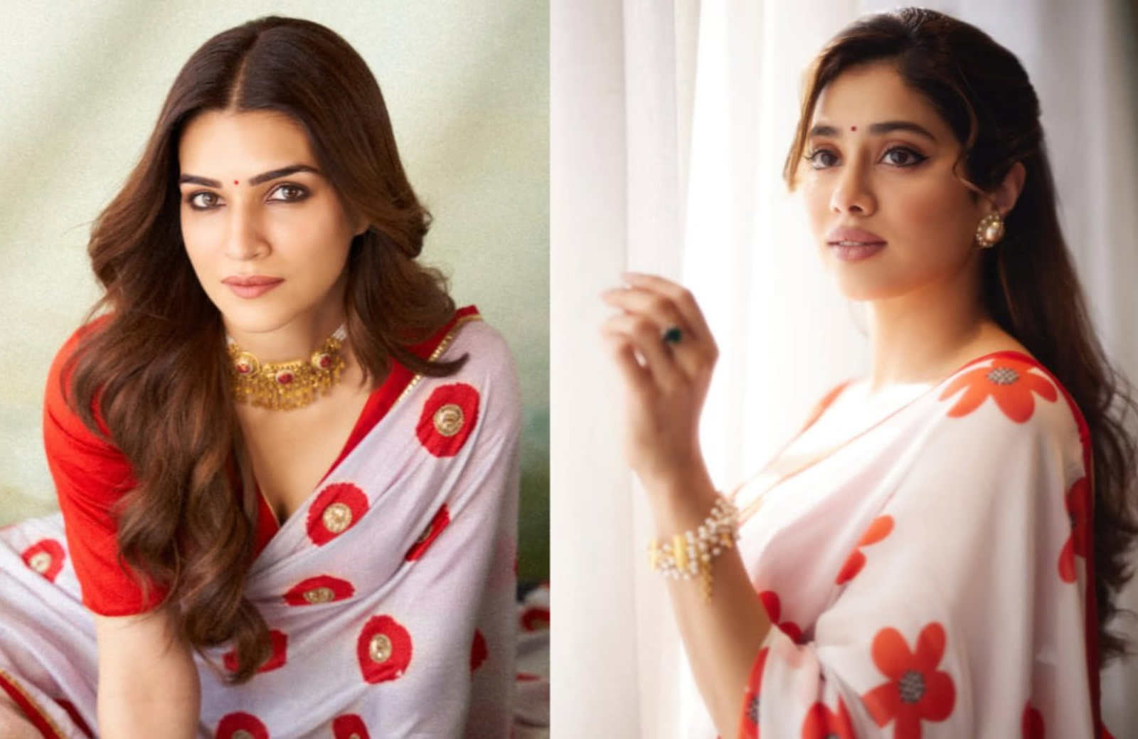 Janhvi Kapoor vs Kriti Sanon: Who Nailed the Retro White Saree Look Better? - Jay-Ho!