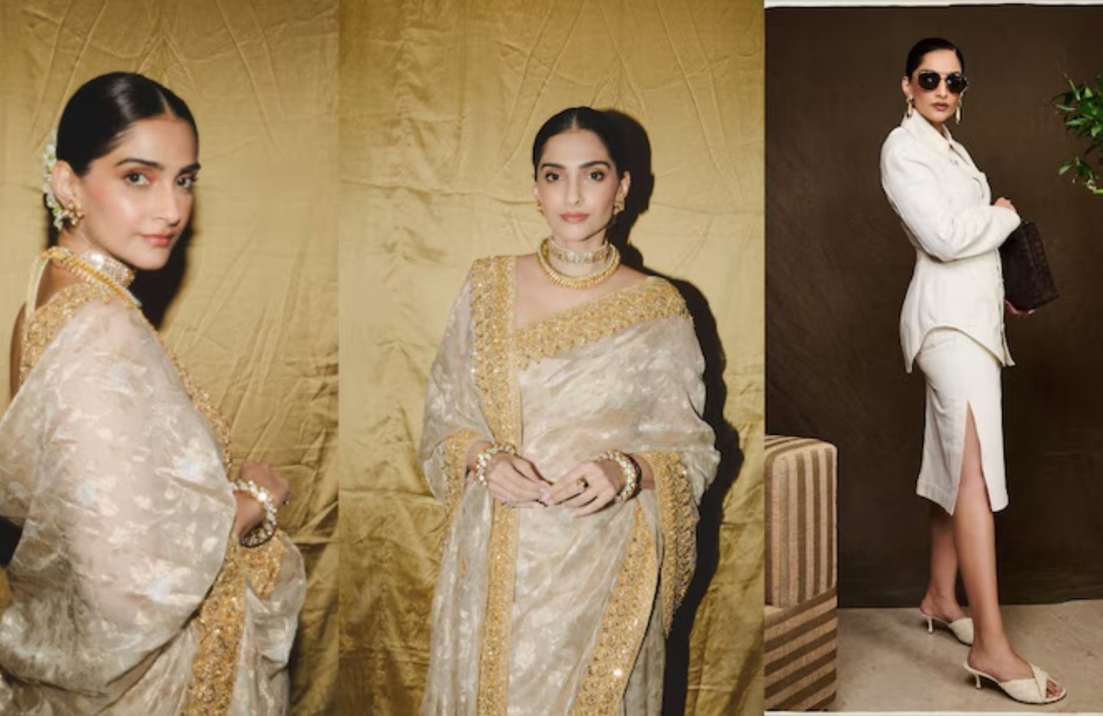 Sonam Kapoor Looks Like Royalty in a Golden Saree by Abu Jani Sandeep Khosla - Jay-Ho!