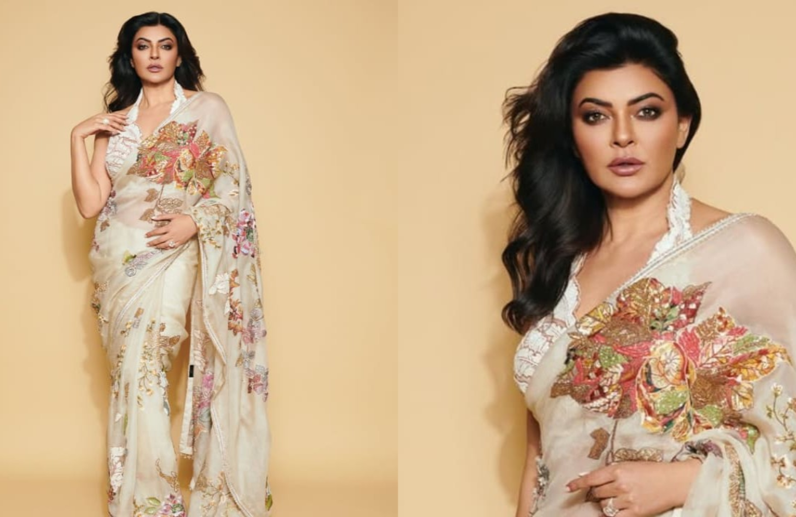 Sushmita Sen Serves Glam in a Light Floral Saree and Stylish Blouse - Jay-Ho!